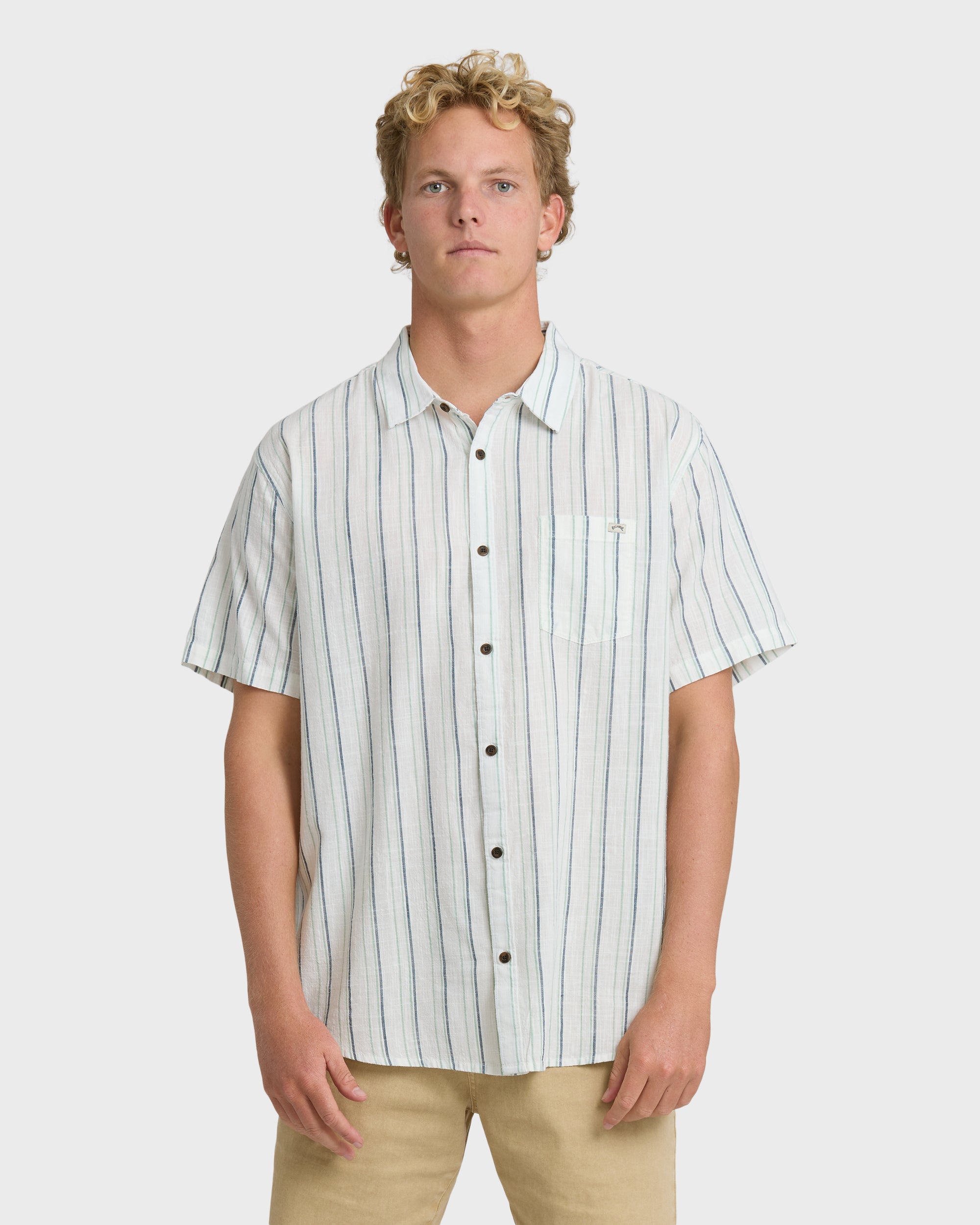 All Day Stripe Short Sleeve Shirt - Cream | Billabong