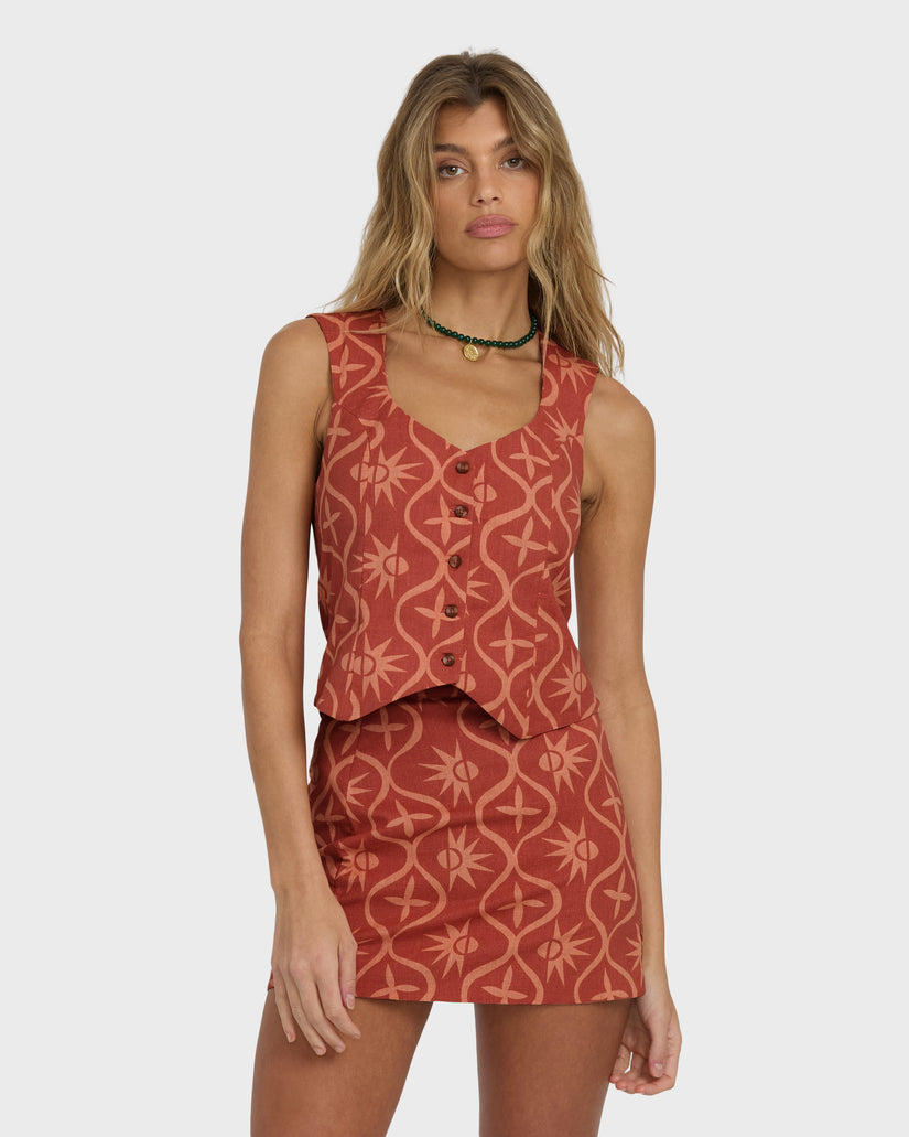 Sunny Waves Vest - Dark Coral | Billabong