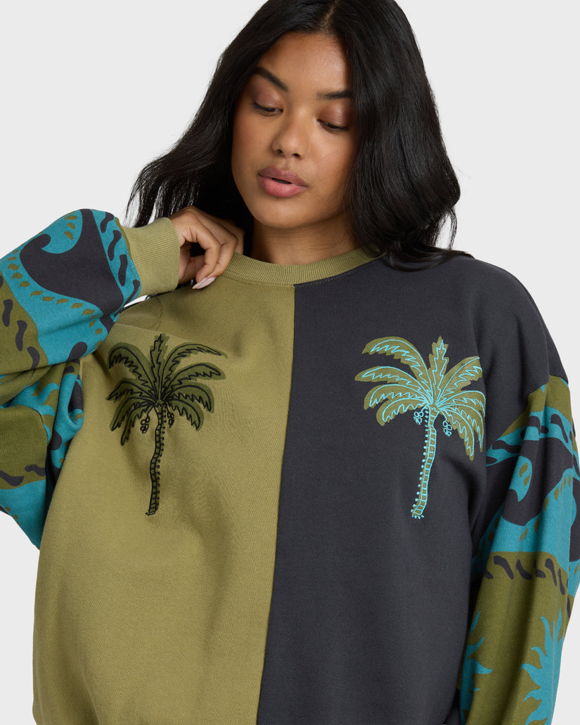 Split Palm Kendal Crewneck Sweatshirt - Cedar | Billabong