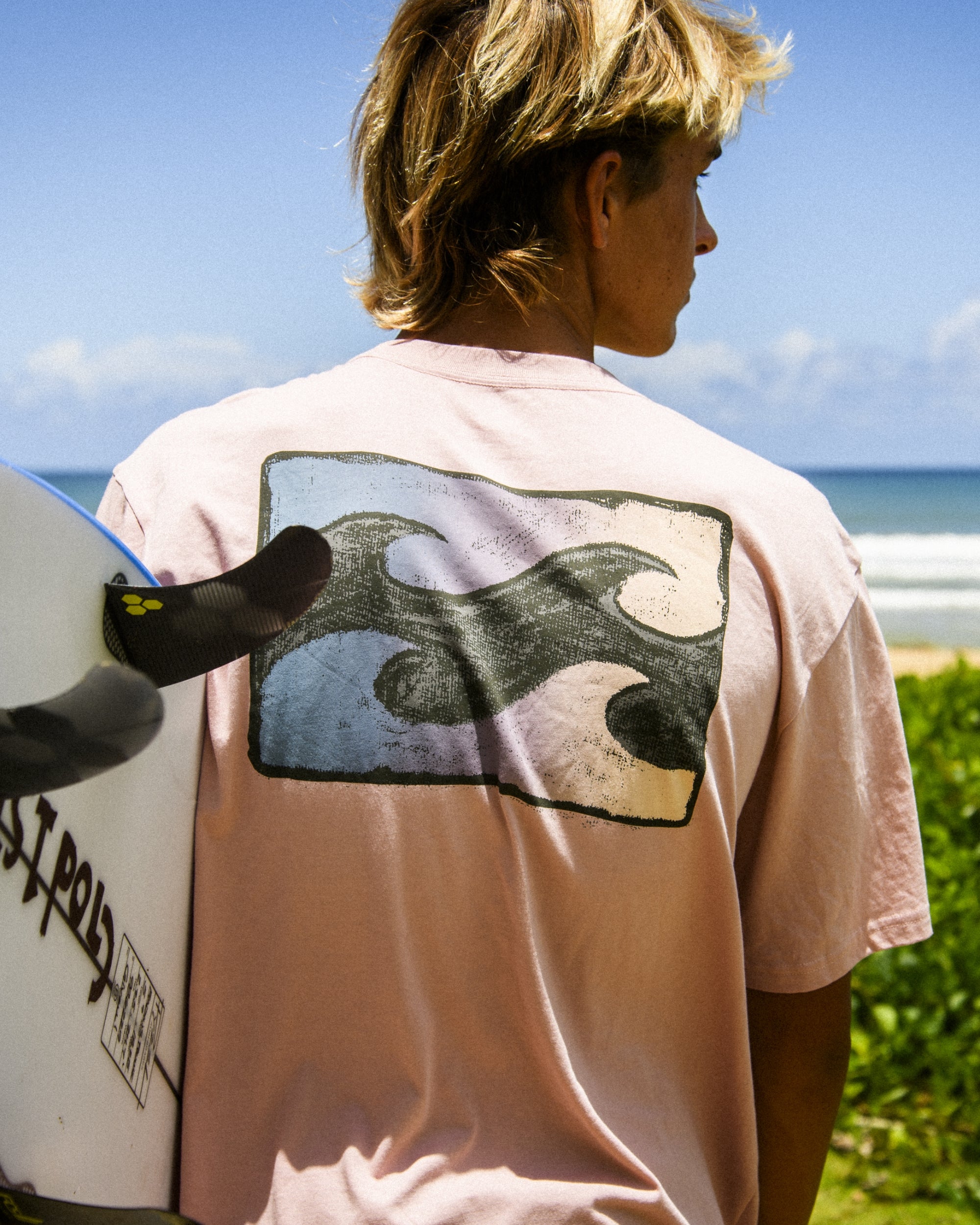 Crayon Wave Premium Short Sleeve T-Shirt - Vintage Pink | Billabong