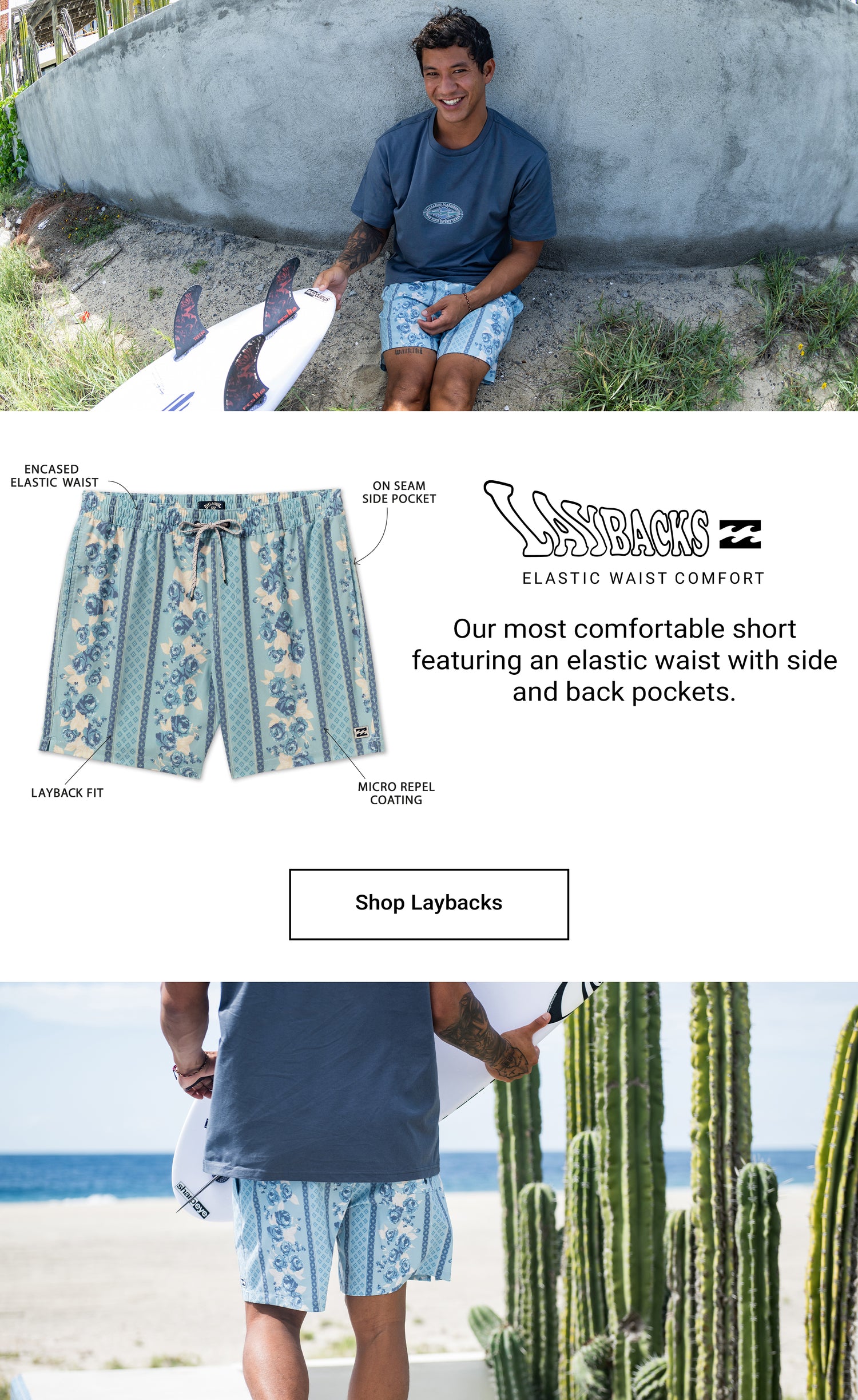 Every Other Day Laybacks 16" Trunks - Blue Shadow | Billabong